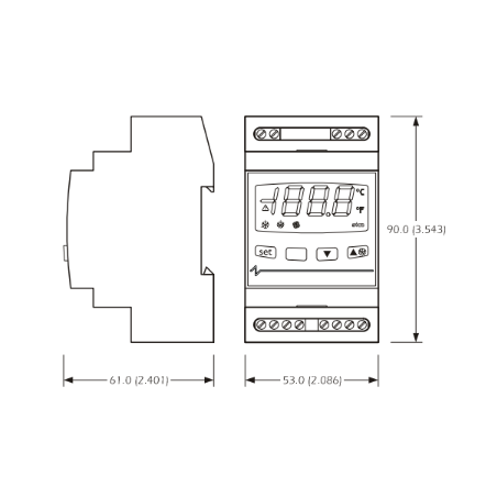 Digital DIN Rail Mounted Temperature Controller EVCO EV6421M5VHBS